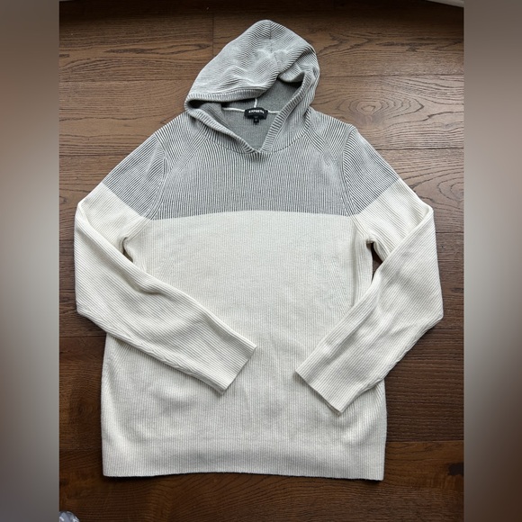Express | Sweaters | Express Gray Ribbed Knit Sweater With Hood | Poshmark